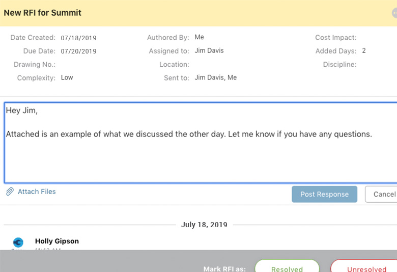 Construction RFI Tracking Software - UDA ConstructionOnline™
